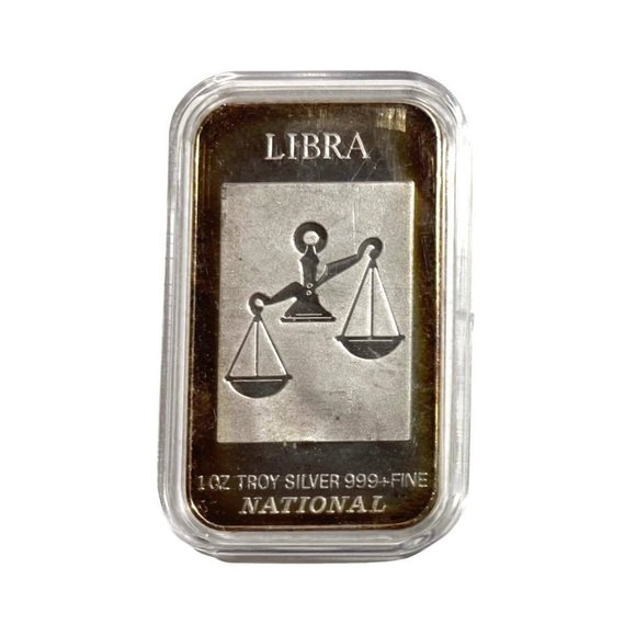 Other | Vintage Art Bar Libra Zodiac 1 Oz 999 Silver One Troy Ouncerare ...